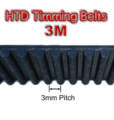 366-3M-20 HTD TIMING BELT 3M - 366 mm (14.41 in) Pitch Length and 20 mm ...
