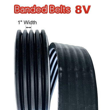 8V6000/12 Banded Wedge V Belt 8V - 600 in and 1 in Width - Free ...
