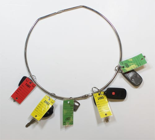 10 inch " jail key ring chrome plated
