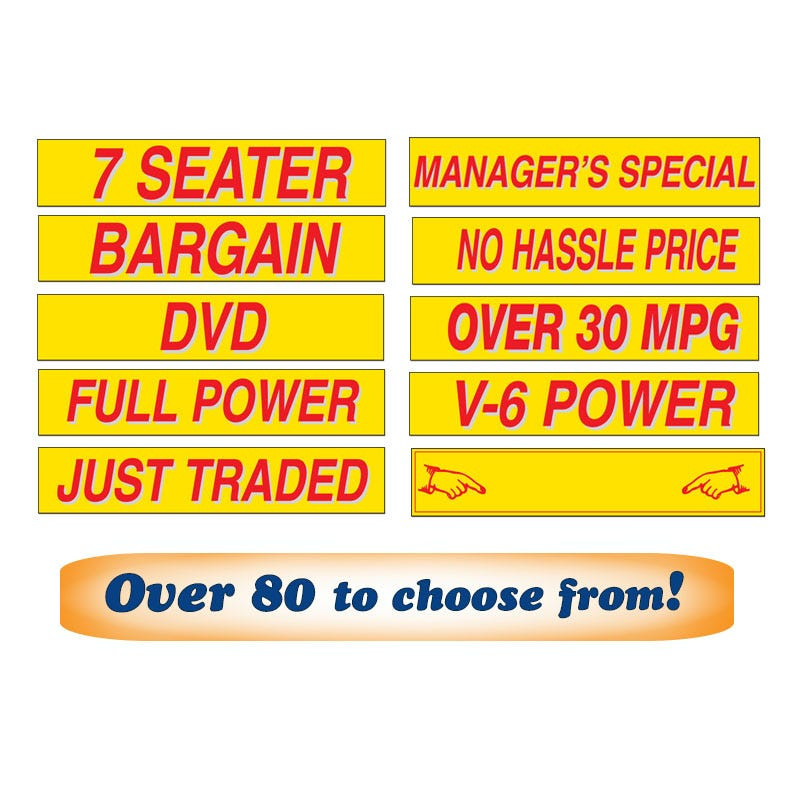 15" Red & Yellow Window Slogans