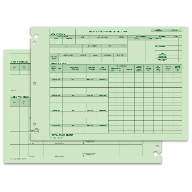 Vehicle Inventory Record - 1204