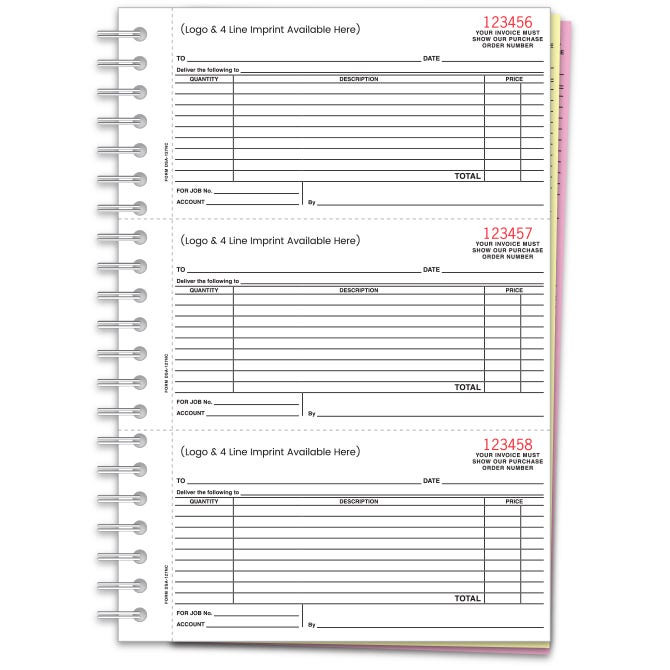 Purchase Order book - 3 Part/150 - Custom Imprinted