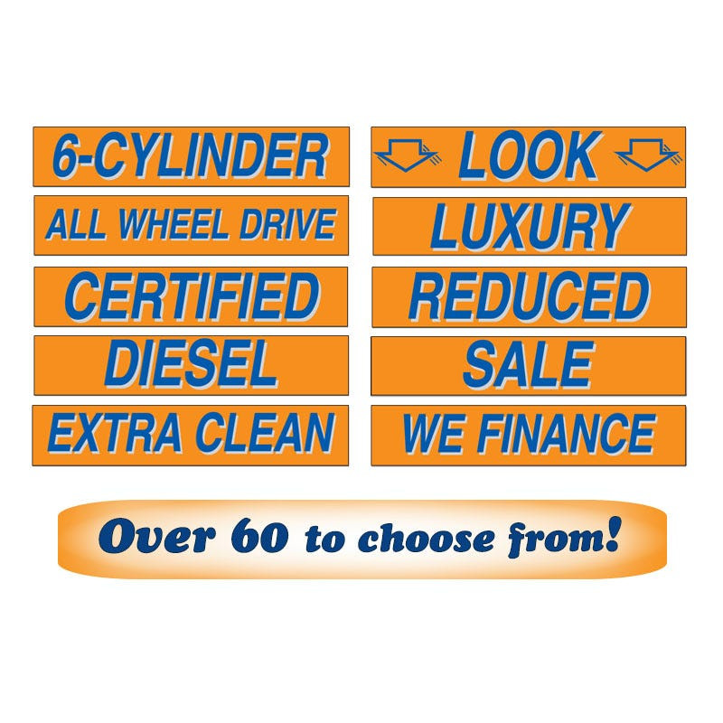 15" Fluorescent Orange Window Slogans