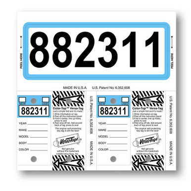 Custom Number Automotive Key Tags | Custom Color-Top Consecu Key Tags