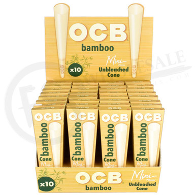 OCB - BAMBOO UNLEACHED PRE-ROLLED CONE - MINI 70MM 10PACK | DISPLAY OF ...
