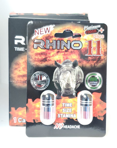 RHINO 11 PLATINUM 1000K PLUS 2 COUNT CAPSULES SENSUAL ENHANCEMENT ...