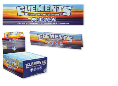 ELEMENTS ULTRA THIN RICE PAPERS KING SIZE | DISPLAY OF 50 - FS WHOLESALE