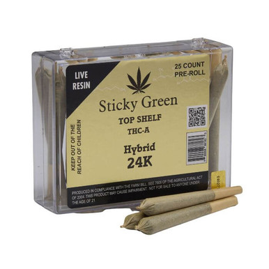 STICKY GREEN - TOP SHELF THC-A LIVE RESIN PRE-ROLL (GOLD) | DISPLAY OF ...
