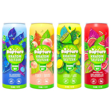 RAPTURE KRATOM SELTZER DRINK 100MG MIT 12OZ 354ML | DISPLAY OF 12 (MSRP ...