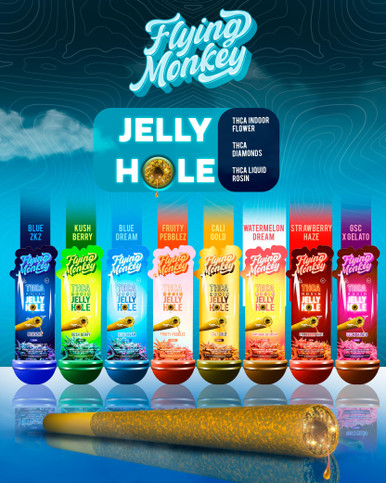 FLYING MONKEY THC-A ROSIN JELLY HOLE DIAMOND INFUSED PRE-ROLLS 1.65G x 2CT | DISPLAY OF 10 (MSRP ...