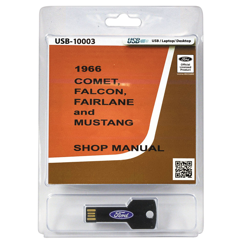 SHOP MANUAL ON USB 1966 COMET FALCON FAIRLANE MUSTANG FORD MERCURY ...