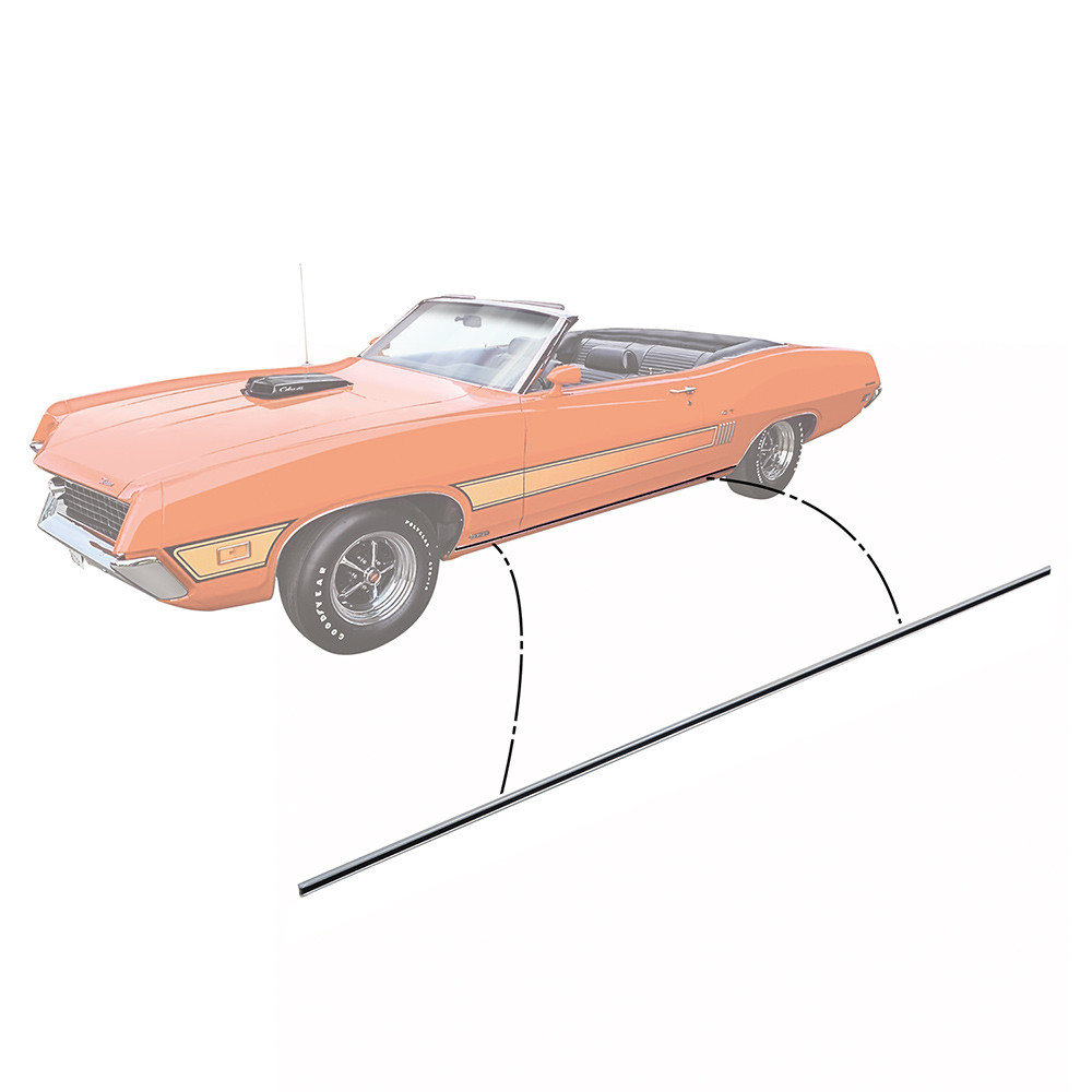ROCKER PANEL MOULDINGS 1970 FORD TORINO GT LH-RH PAIR MADE IN USA (D0OZ ...