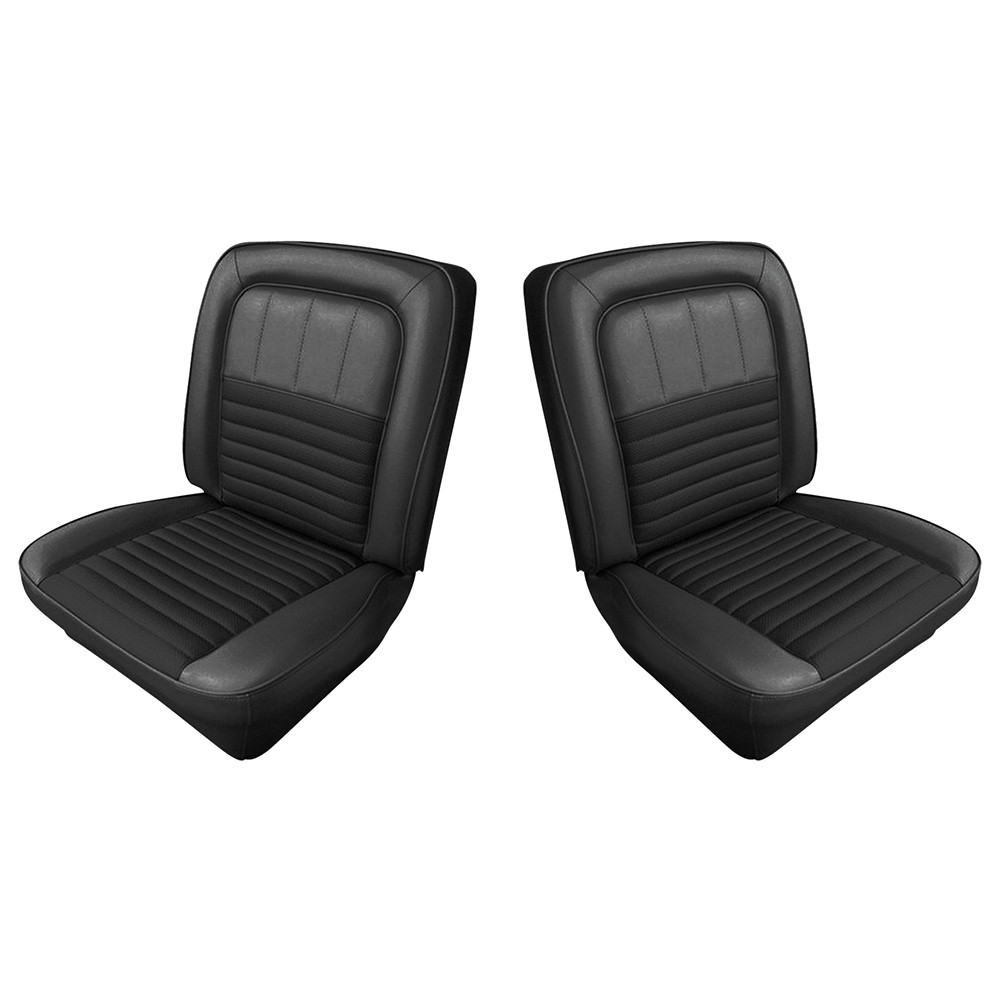 UPHOLSTERY 1967 FORD RANCHERO 500XL BLACK BUCKETS (UP67RHFT-01BK)