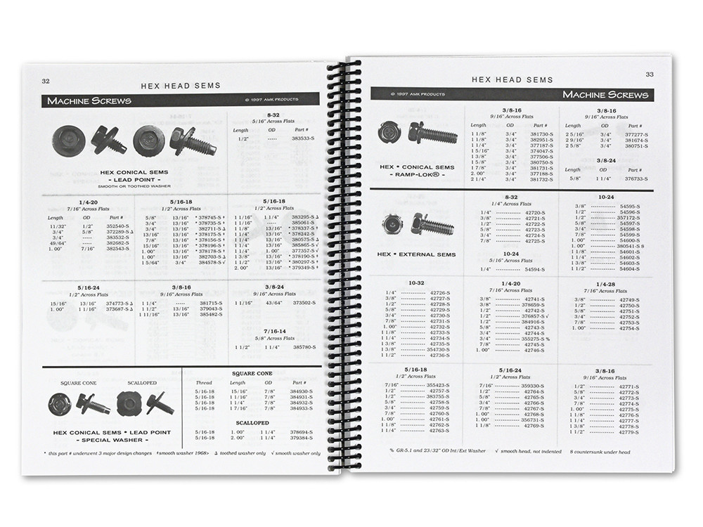 AMK GUIDE TO FORD FASTENERS 1955-73 FORD VEHICLES GALAXIE FAIRLANE ...
