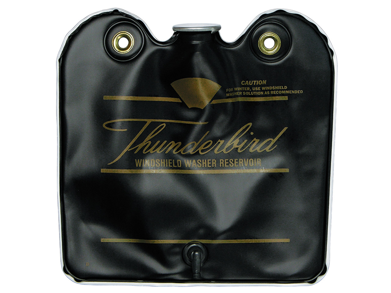 WINDSHIELD WASHER BAG 1964 65 FORD THUNDERBIRD BLACK WITH GOLD SCRIPT WIDE WIPER FLUID POUCH RESERVOIR C4SZ 17618US