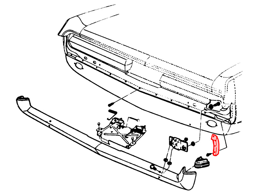 REAR BUMPER SIDE FILLERS 1967-68 MERCURY COUGAR XR-7 EACH END-TO-REAR ...