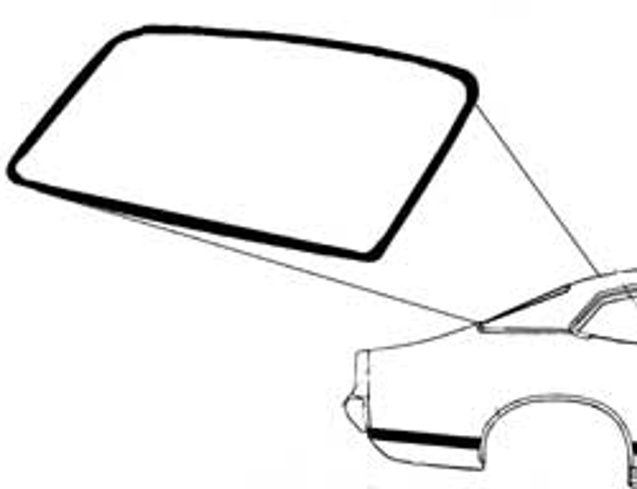 BACK GLASS WEATHERSTRIP 1970-77 FORD MAVERICK 1971-77 MERCURY COMET 2-DOOR SEDAN REAR WINDOW ...