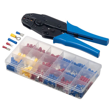 SOLDERLESS WIRE TERMINAL CONNECTOR KIT WITH CRIMPING TOOL 300 PIECES ...