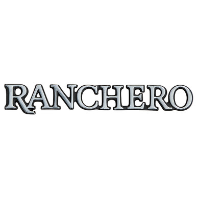 EMBLEM FENDER "RANCHERO" 1977-79 FORD RANCHERO 1-PIECE CHROME BLOCK ...