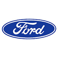 DECAL FORD OVAL BLUE ON CLEAR 6-1/2 INCH (DF1389)