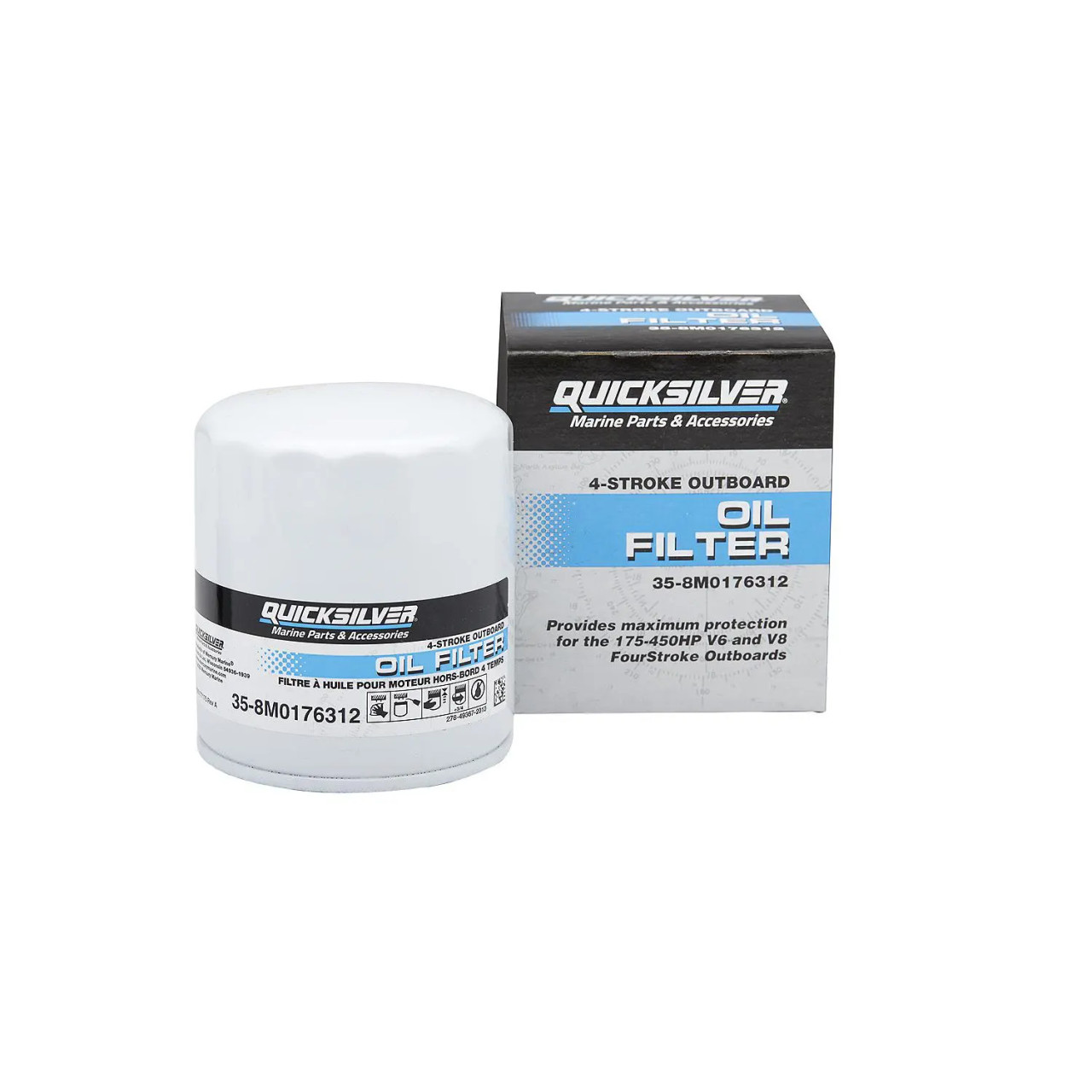 Quicksilver Oil Filter for Mercury 175-300, 400HP V6 and V8 8M0176312