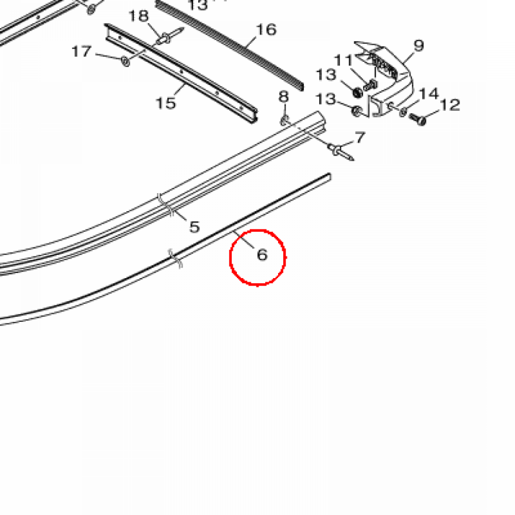 YAMAHA OEM Gunwale Inner F3Y-U2519-51-00