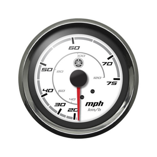 Yamaha Sport Series Analog Speedometer (0-75 MPH) White Face with ...