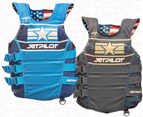 JETPILOT F-86 SABRE Nylon CGA 3-Buckle PFD Vest Side Entry Blue USA PWC ...