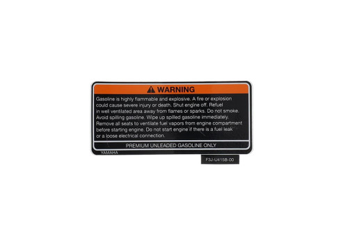 YAMAHA OEM Warning Label (Fuel) F3J-U415B-00-00