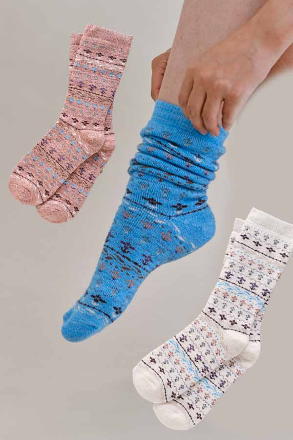 Ladies Pattern Alpaca Socks