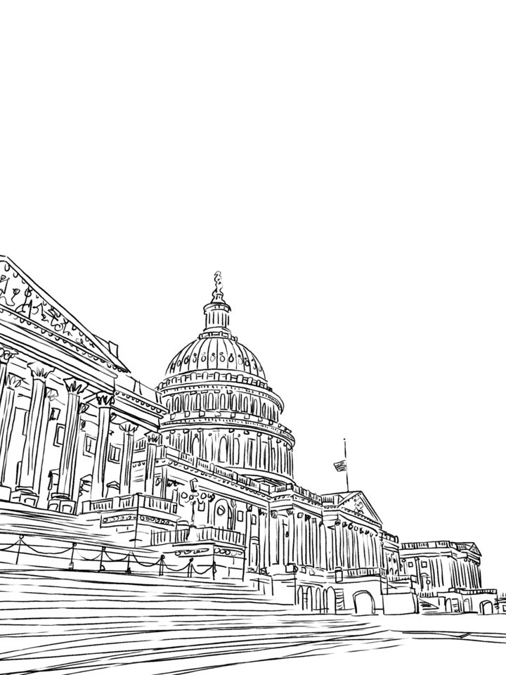 Capitol Building Line Drawing