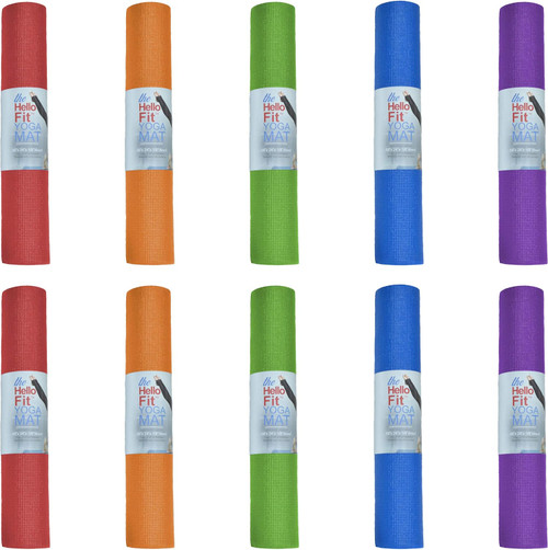 Hello Fit Yoga Mats Bulk: 10 Pack, 68 x 24 x 4mm