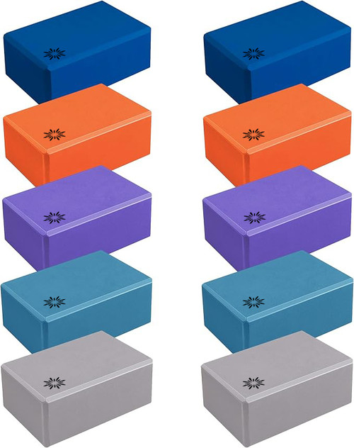 Sunshine Yoga 4" Yoga Blocks, 10 Pack, 4" x 6" x 9"