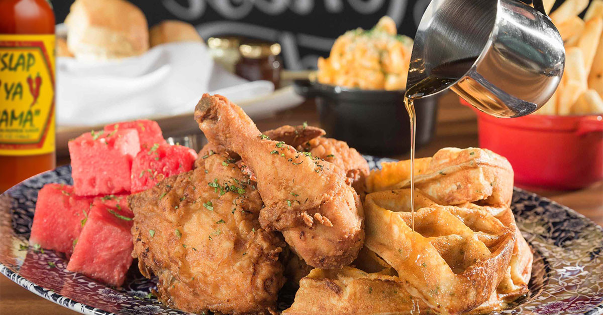 Cook Creole Chicken Boudin Waffles with Slap Ya Mama Cajun Pepper Sauce ...