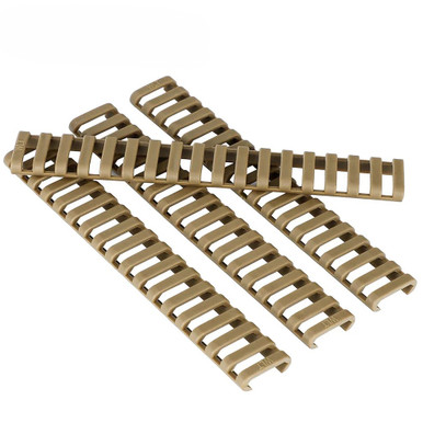 Picatinny Rail Covers, Tan Rubber 4pcs