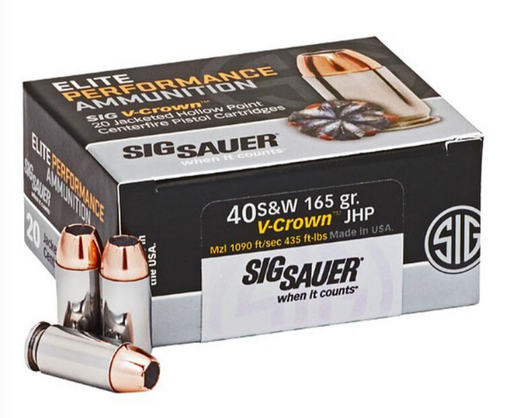 SIG SAUER V-CROWN 9MM 124 GRAIN JACKETED HOLLOW POINT DEFENSE ...
