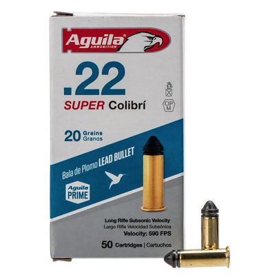 AGUILA 22LR 20 GRAIN SUPER COLIBRI AMMUNITION - 50 ROUND BOX ...