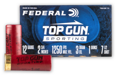 FEDERAL 12 GAUGE 2-3/4'' 1 OZ #7.5 SHOT TOP GUN - 250 ROUNDS ...