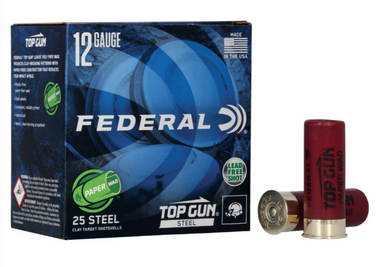 FEDERAL TOP GUN 12 GAUGE STEEL PAPER WAD SHOTSHELL 2-3/4'' #7.5 STEEL ...
