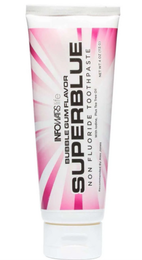 INFOWARS LIFE SUPER BLUE BUBBLE GUM TOOTHPASTE - 4 OZ - LIMITLESS AMERICA