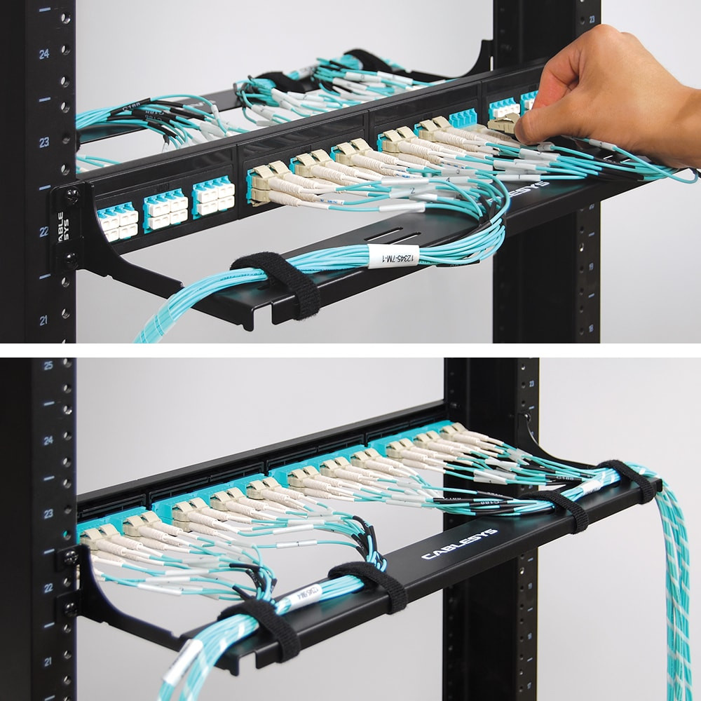 Pre-terminated Fiber Optic LC-LC Patch Panel, 24 Fibers, Bezel to Bezel ...