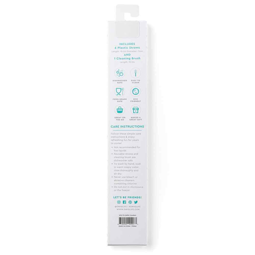 Swig Life Tall Reusable Straw Set - Confetti | Eagle Eye Outfitters