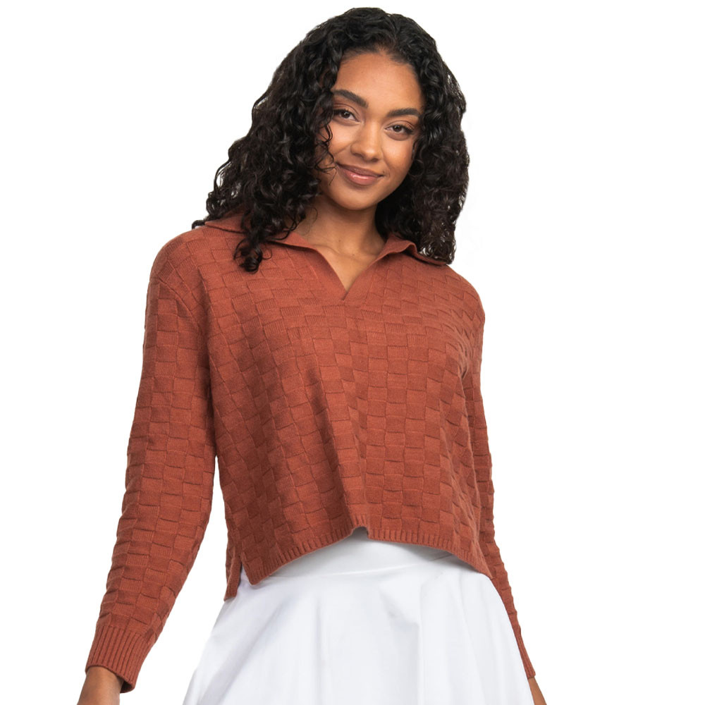 Women's Southern Shirt Co. Textured Knit Polo Sweater | Eagle Eye ...
