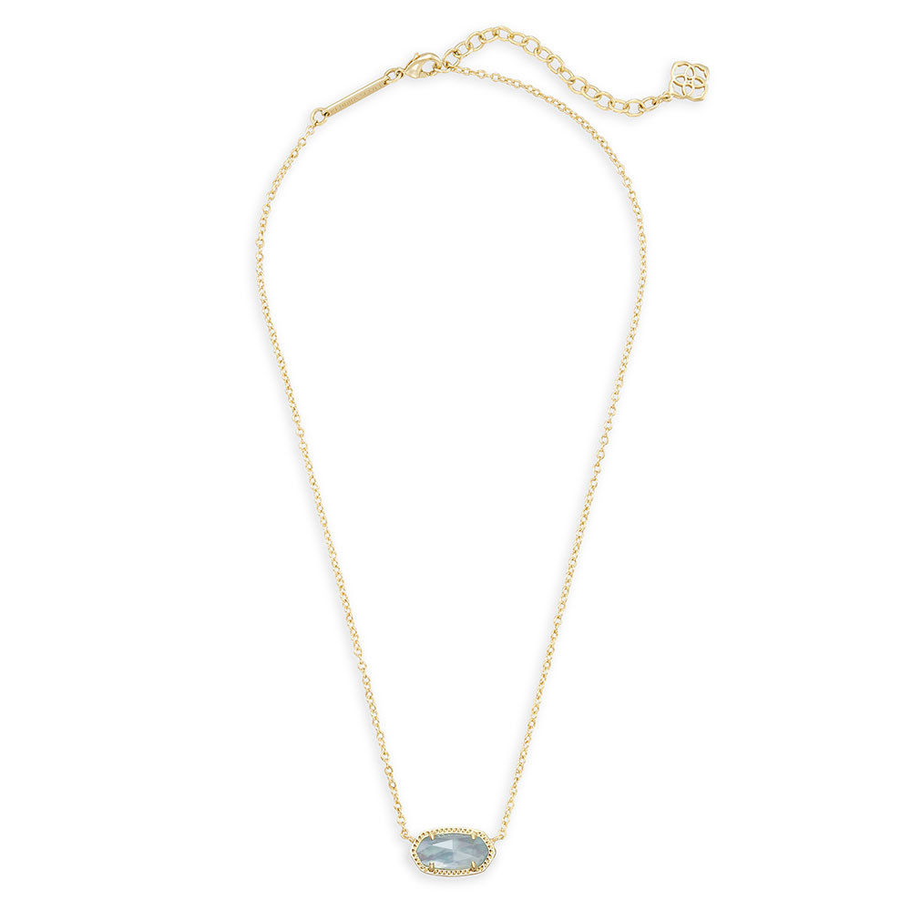 Kendra Scott Elisa Gold Necklace - Light Blue Illusion | Eagle Eye ...