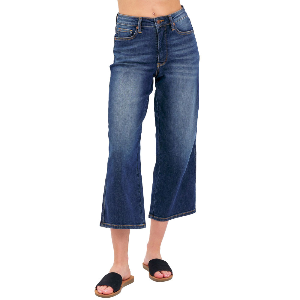 Women's Judy Blue Tummy Control Cropped Wide Jeans | Eagle Eye Outfitters