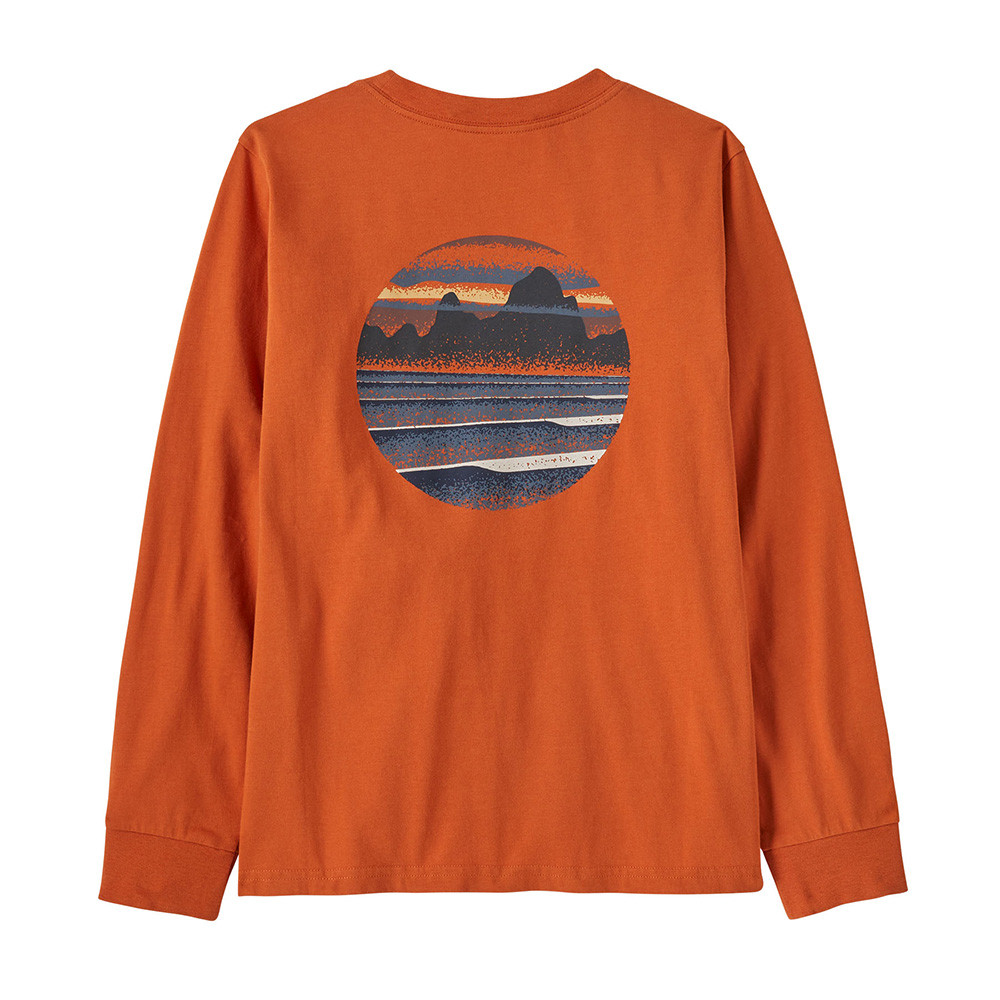 Boys' Patagonia Long-Sleeve Skyline Stencil T-Shirt - Redtail Rust ...