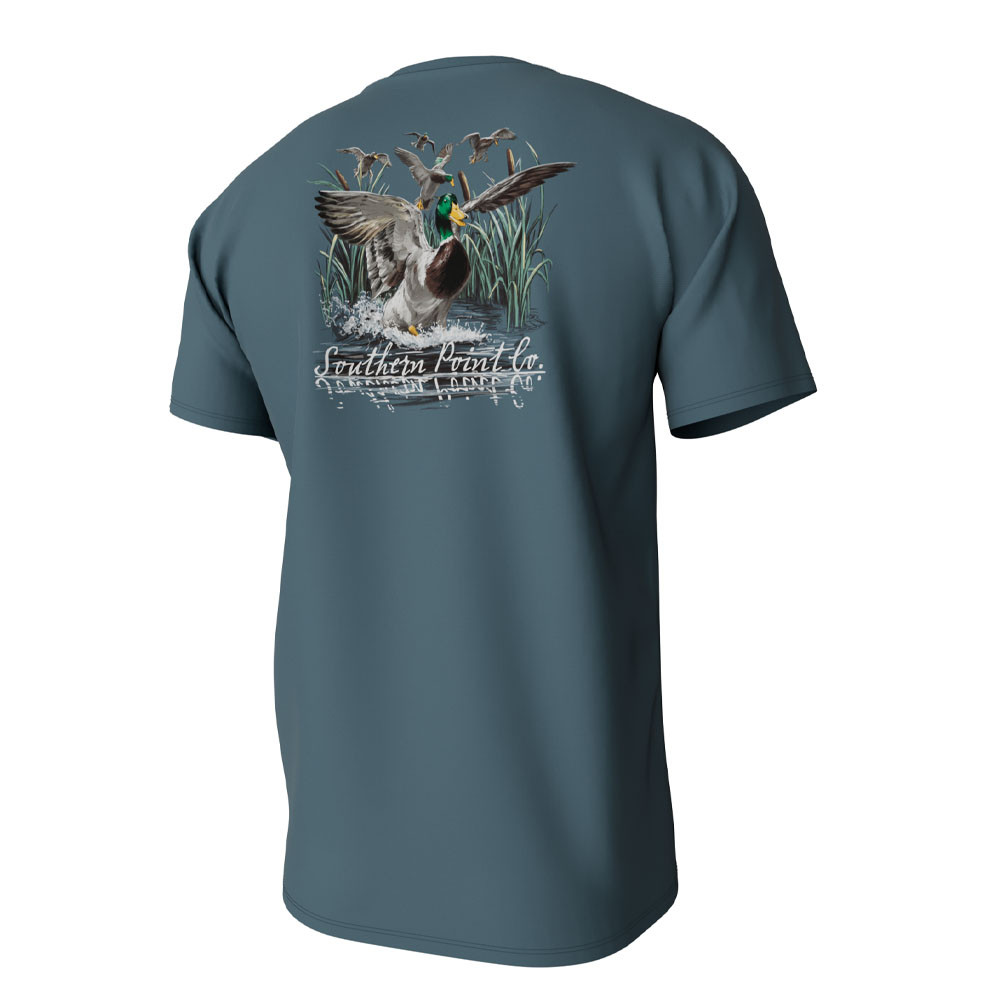 Men's Southern Point Co. Cupped Ducks T-Shirt - Mallard Blue | Eagle ...