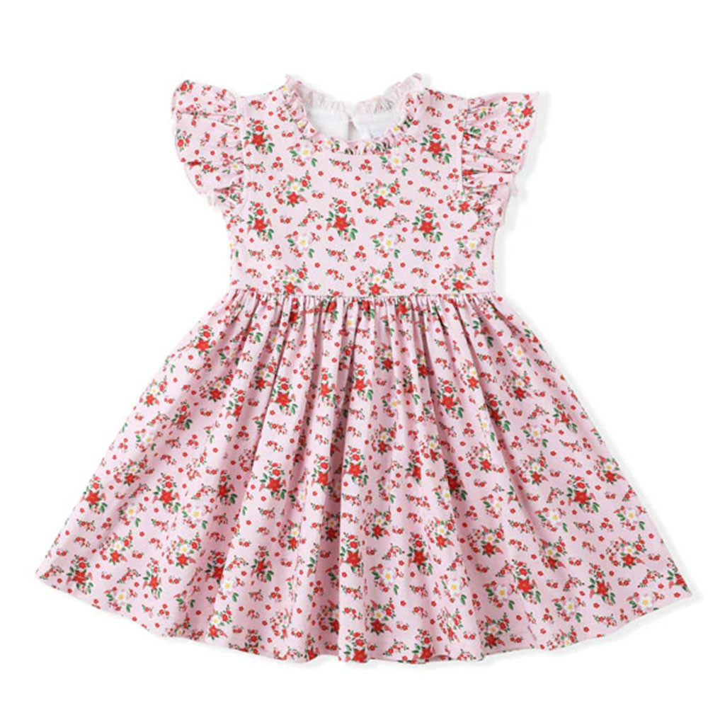 Girls' Swoon Baby Crimson Petal Poinsettia Flutter Dress | Eagle Eye ...