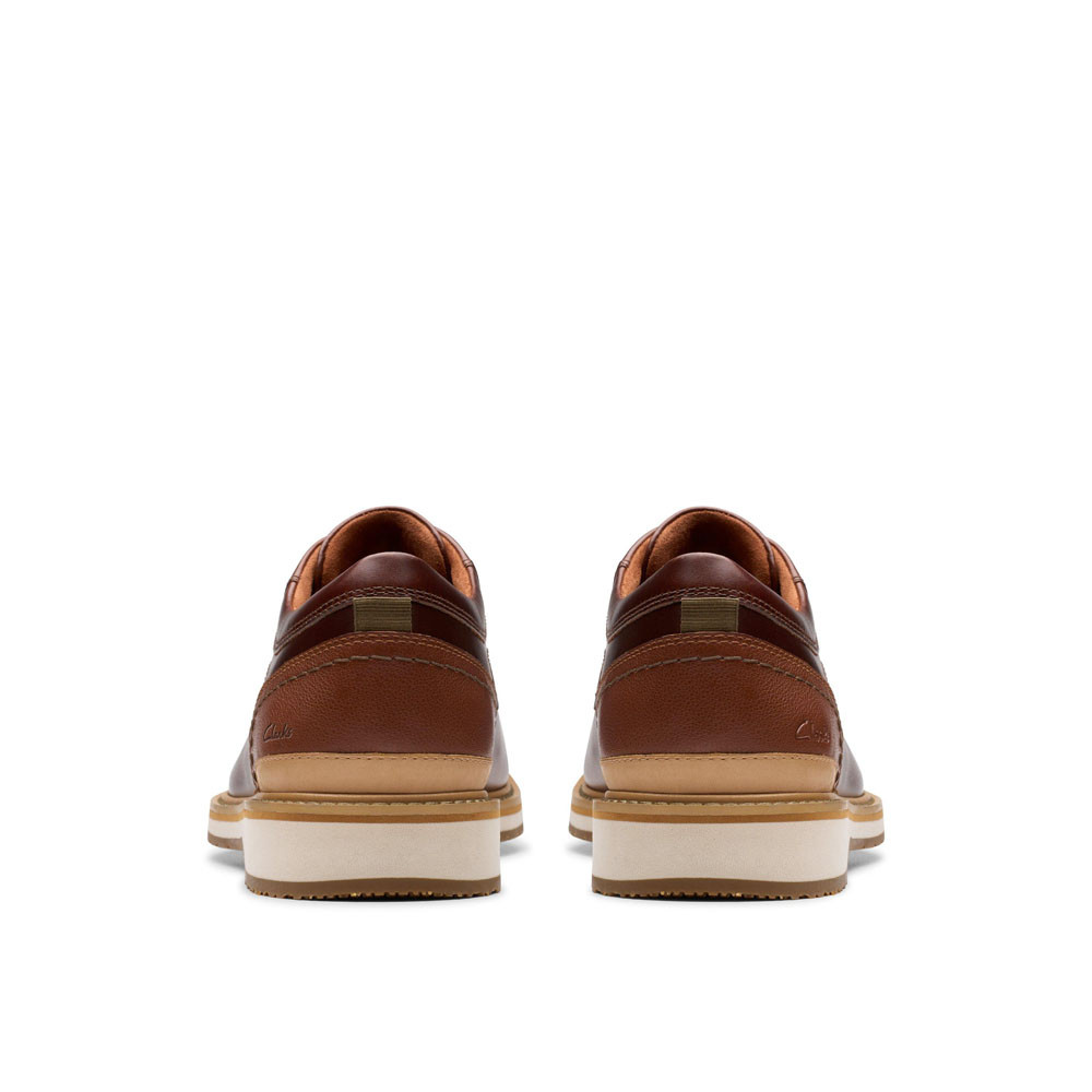 Men's Clarks Monahan Plain Shoes - Mahogany Combination | Eagle Eye ...