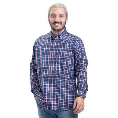 Men's Southern Point Co. Hadley Button Down Shirt - Blue Red Black Plaid